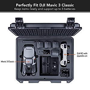 Lykus Titan M320 Waterproof Hard Case for DJI Mavic 3 Classic, Mavic 3/Cine, Fit DJI RC/RC Pro and Lanyard, Free MicroSD Card Case Included [CASE ONLY]