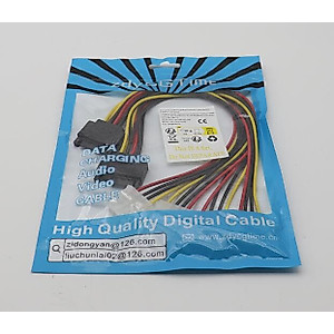 zdyCGTime 15-Pin SATA Male to 8 Pin (6+2 Pin) PCI-Express Female Video Card Power Adapter Cable(20CM/8inch)