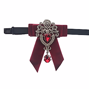 Cloud Rack Bow Tie Set Auger Velvet White Diamond Pendant Red Wine