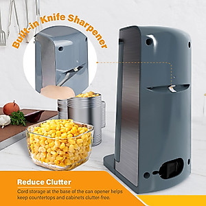 Skyehomo Electric Can Opener, Knife Sharpener and Bottle Opener with Removable Cutting Lever and Cord Storage