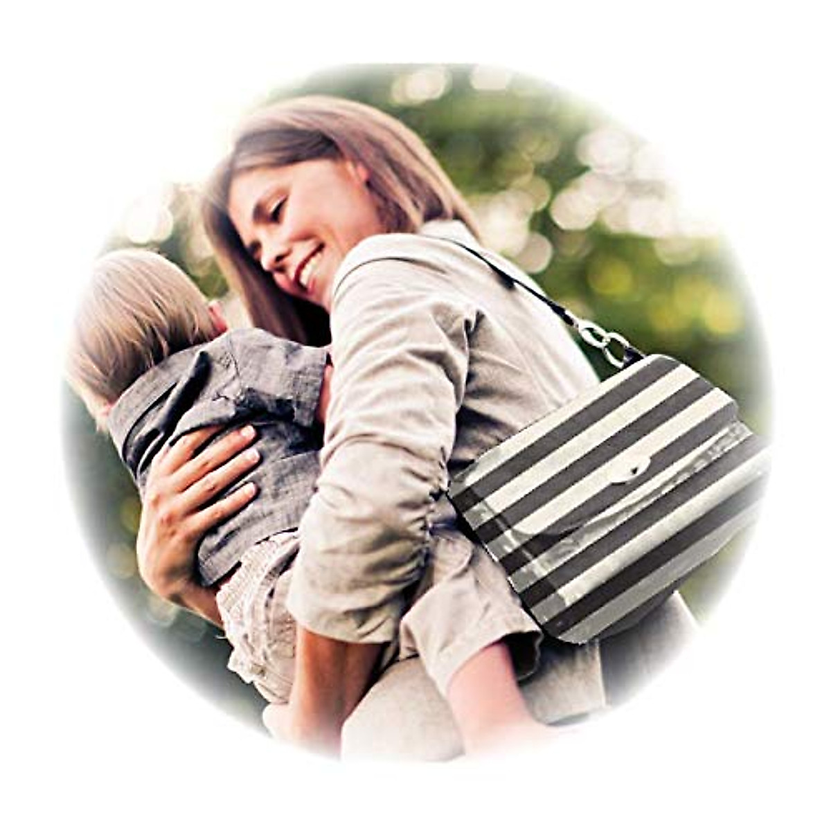 LillyBit Uptown Diaper Clutch (Black and White Stripes)