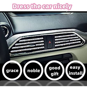 10Pcs Bling Car Vent Outlet Trim,Bling Rhinestone Car Air Conditioner Vent Decoration Strip,Bling Car Interior Moulding Trim Decor Bling Car Accessories （White）