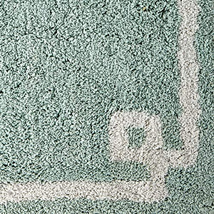 Madison Park Evan 100% Cotton Bathroom Rug Non Slip Backing-Luxrurious Tufted Plush Bath Mat Absorbent, Quick Dry, Spa Design Shower Room Décor, 24x72, Seafoam