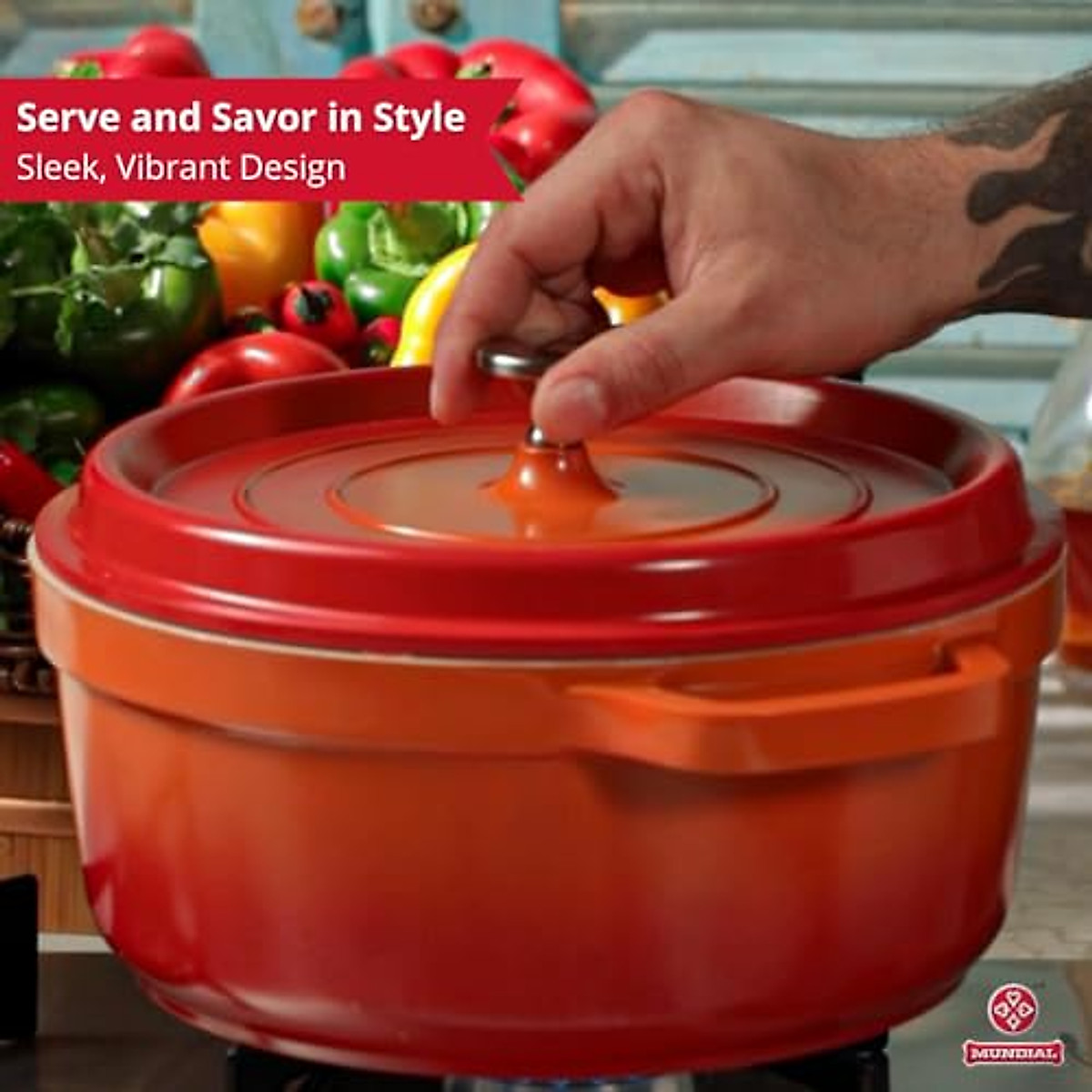 Hercules PA9000-26L Oval Casserole Dutch Oven 3 qts Cast Aluminum with Induction Stove Plate