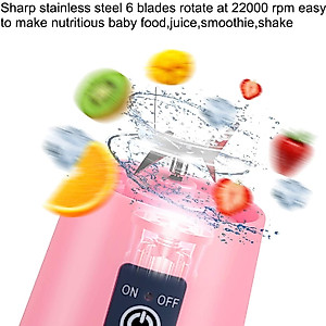 Portable Blender Smoothies Personal Blender Mini Shakes Juicer Cup USB Rechargeable,1300 Milliampere (Green)