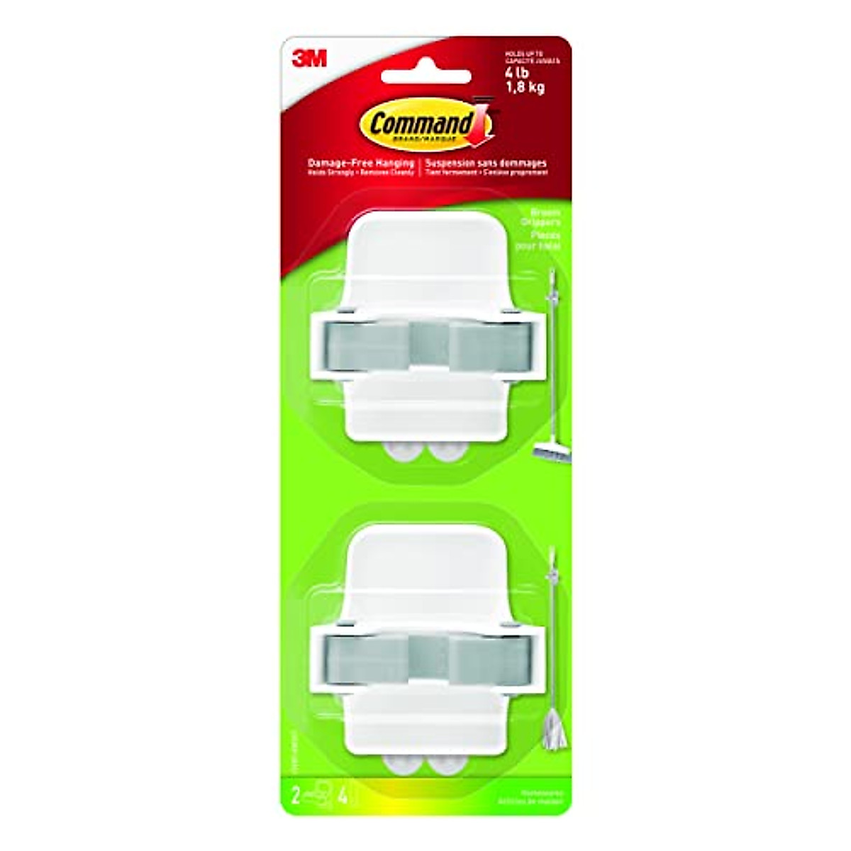 2 Pack Adhesive Broom Gripper Clips