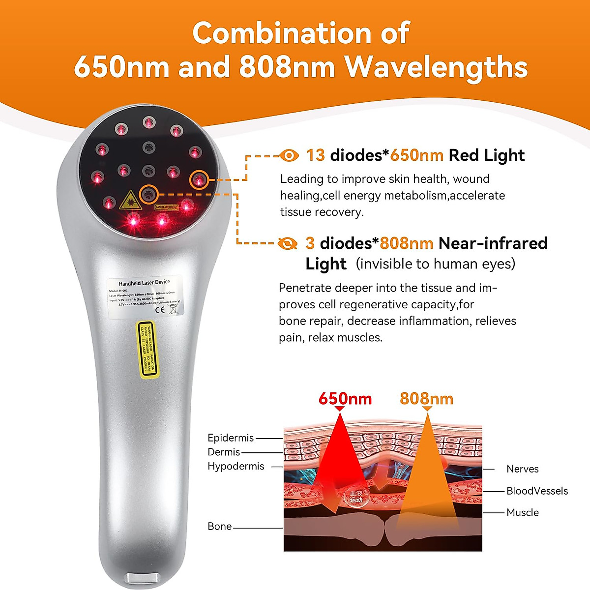 BETISBE Cold Laser Therapy for Pet Animals Vet Muscle & Joint Pain Relief Wound Healing Care，Reduces Inflammation，Near Infrared Light Therapy Device for Dogs Cats Horses with Upgrade Magneti Cover