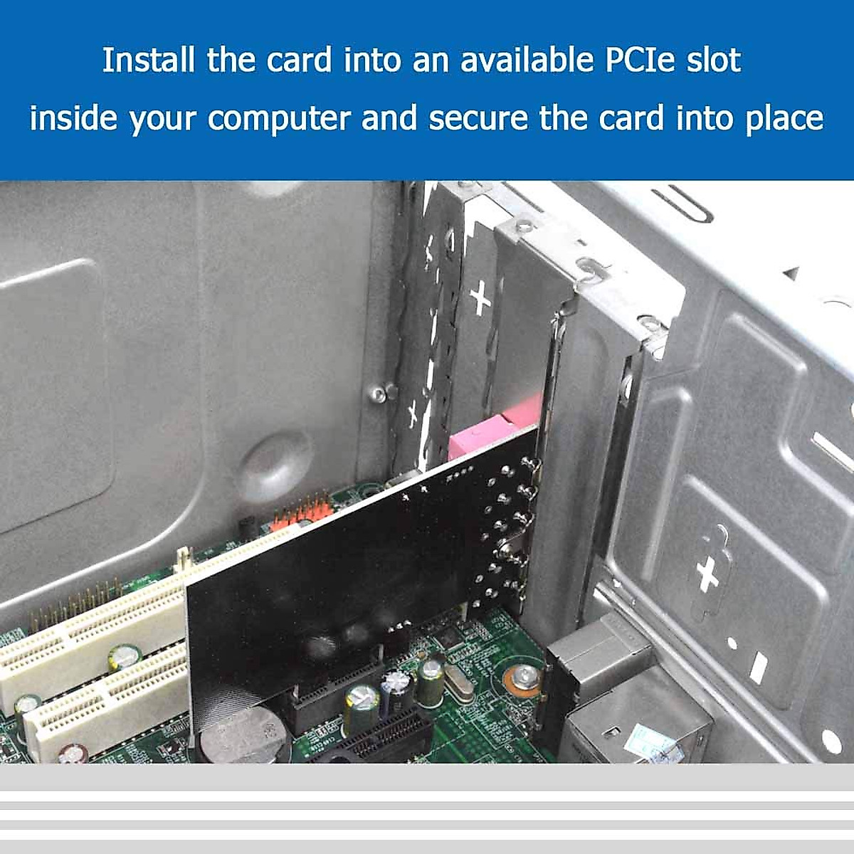 GODSHARK PCIe Sound Card, 5.1 Internal Sound Card for PC Windows 8 7 with Low Profile Bracket, 3D Stereo PCI-e Audio Card, CMI8738 Chip 32/64 Bit Sound Card PCI Express Adapter