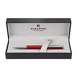 Sheaffer Intensity Engraved Red Lacquer w/Chrome Appointments and Medium Nib Fountain Pen (E0924553)