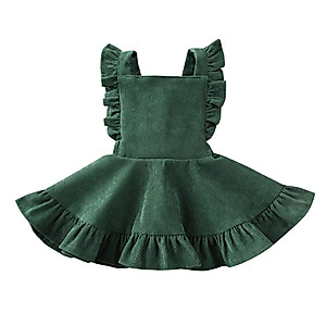 MERSARIPHY Toddler Baby Infant Tutu Sleeveless Vest Dress Backless Cute Romper Newborn Kid Ruffle Skirt, Ages for 6M-5T (Green, 4-5 T)