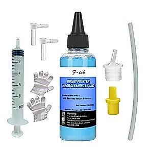 F-ink Cleaning Liquid Compatible for Printer Nozzle of HP Canon Epson Brother Lexmark Desktop Inkjet Printers - 100ml