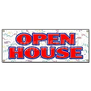 Open House Banner Sign for Sale Broker Apartment Home House Real Estate Agent