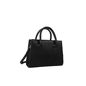 GORGLITTER Women's Double Handle Satchel Shoulder Bag Crossbody Square Bag Purse Handbag Black One Size