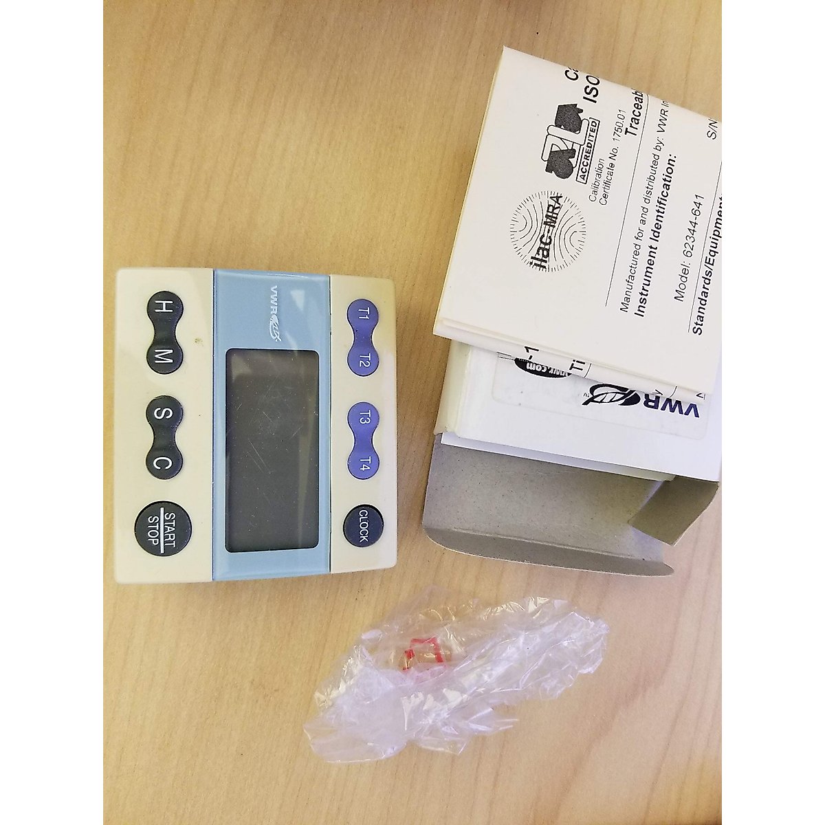 VWR 62344-641 Traceable Calibrated Four-Channel Alarm Timer with Clock, 7cm Height, 6.4cm Width, 1.3cm Length