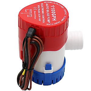 MAKERELE Auto Bilge Pump for Boats 12v 1100GPH Automatic Submersible Boat Bilge Water Pump with Electronic Switch (Outlet Diameter：1 1/8 inch/29mm)…
