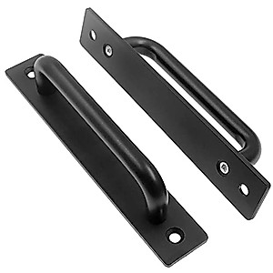 Jiozermi 2 Pack Sliding Barn Door Handle, 5.9 Inch Gate Door Handle, Aluminium Alloy Door Pull Handle for Sliding Barn Door Gate Cabinet Closet Drawer Garage Shed, Black