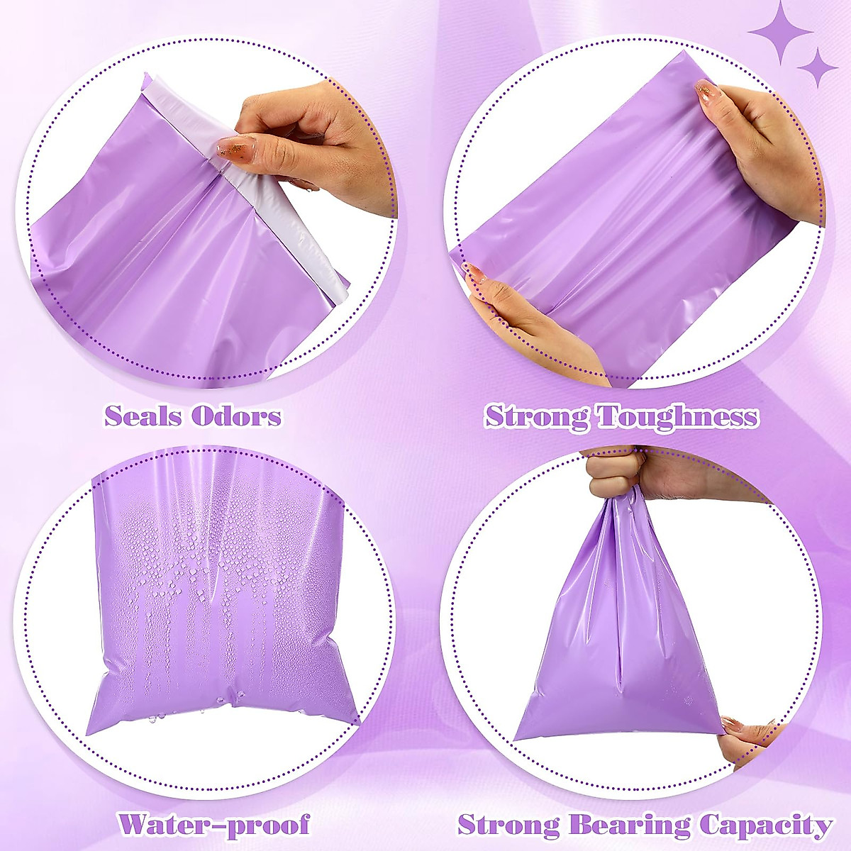 Fulmoon 300Pcs Sanitary Napkin Disposal Bags Feminine Hygiene Disposal Bags Tampon Disposal Bags Self Sealing Seals Women Sanitary Disposal Bags for Disposal Sanitary Napkins Tampons Pads (Purple)