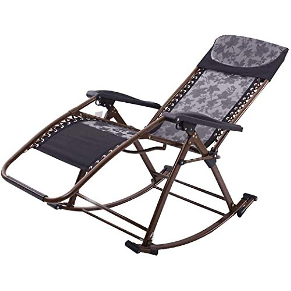 XZGDEN Lightweight Sun Lounger Camping Chairs Leisure Chair Garden Patio Foldable Textilene Fabric Rocking Lounger Chair Sunbed Supported Weight Max 440lb