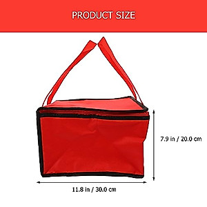 UPKOCH 2pcs Insulated Reusable Grocery Bags Thermal Cake Bags Delivery Cooler Bag Collapsible Picnic Tote Bag Carrier Delivery Bag for Cake Ice Cream Red 30cm
