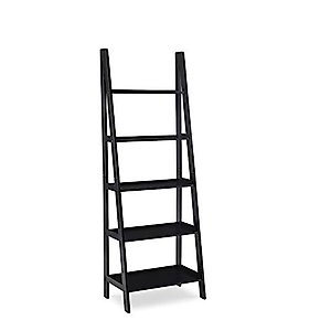 Linon Gleason Modern Classic Black Ladder Bookshelf