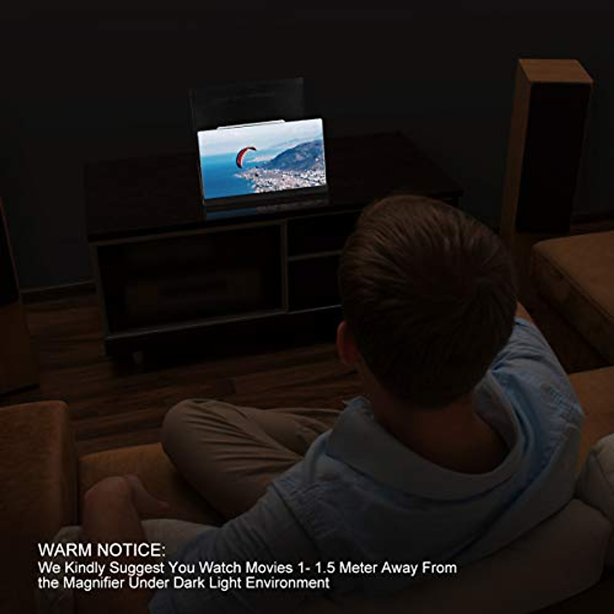 NICERIO 3D Universal Screen Magnifier,Foldable 12 in HD Cellphone Amplifier Screen Enlarger with Phone Sucker for Watching Video Movies,Compatible for iPhone Xs/X Max/XR/X/8/8Plus/Samsung/HUAWEI ETC