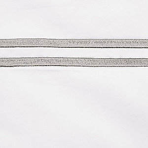 Amazon Brand – Pinzon 400-Thread-Count Egyptian Cotton Sateen Hotel Stitch Sham - King, Silver Grey