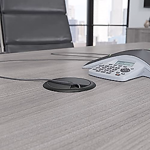 Bush Business Furniture Conference Table for 8-10 People | Boat Shaped 10 FT Engineered Wood Meeting Desk with Wooden Base for Office Boardrooms, 120W x 48D, Platinum Gray