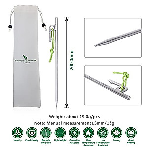 Boundless Voyage 6pcs Titanium Alloy Tent Pegs Outdoor Camping Awning Tent Stakes Lightweight Hiking Climbing Tent Nail Ti4014P