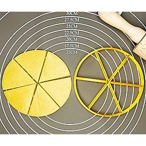 Multi 2.5" 6 Slice Pizza Pie Cookie Cutter, Multicutter for Pumpkin or Apple Pie Cookies, Orange or Watermelon Slices, 6 pcs Cookie Puzzle, Dough, Fondant (Pizza Pie (2.5" slices))