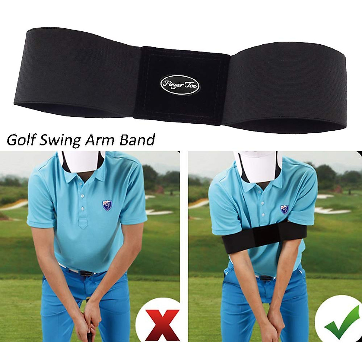 Amy Sport Golf Swing Training Aid Arm Band Yellow Trainer Wrist Support Value 3 Pack Professional Posture Motion Correction Aids Kit for Men Women Beginner Practice(3 Pack Golf Swing Trainer Set)