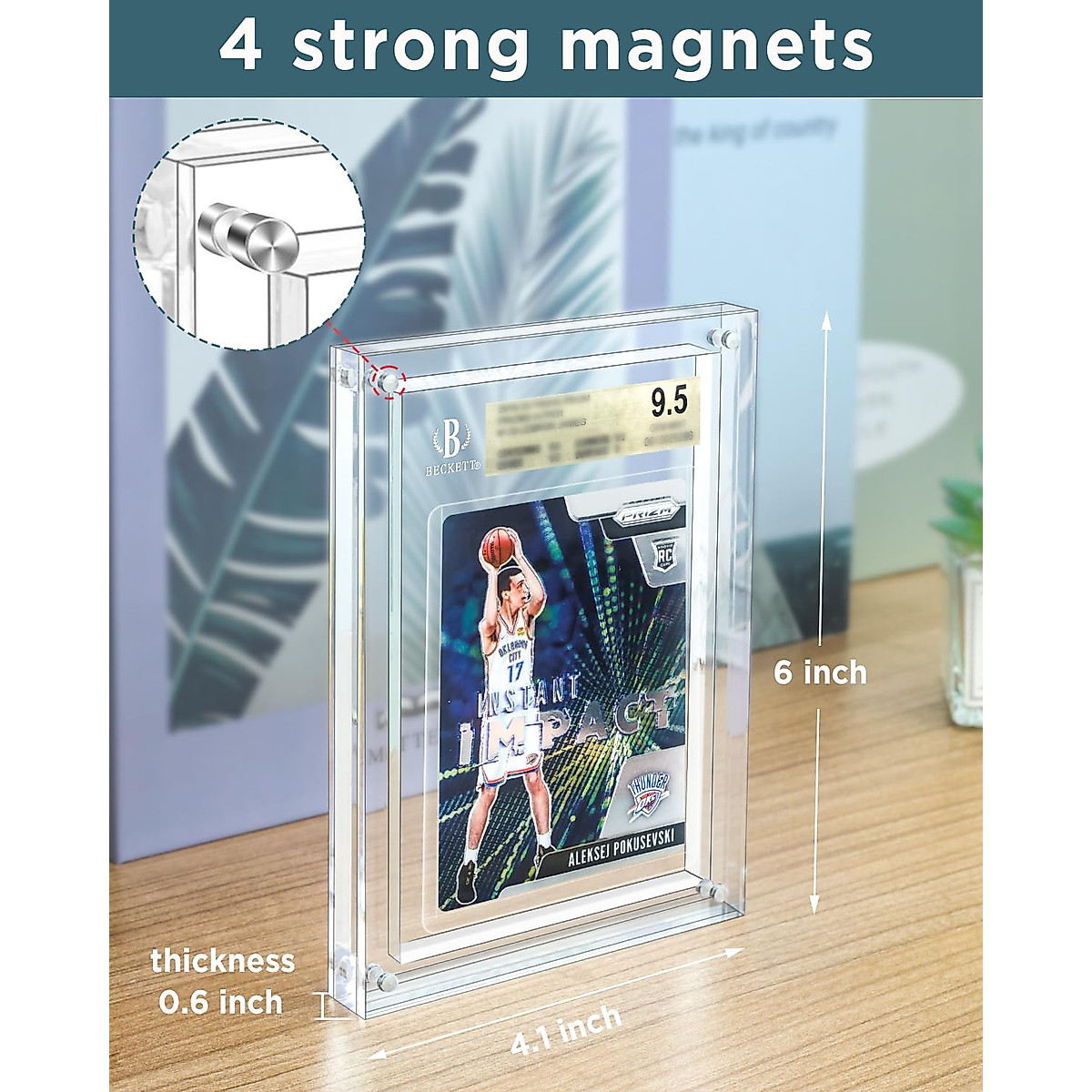 BGS Graded Card Holder Acrylic Frame, Sports Card Display BGS Card Frame