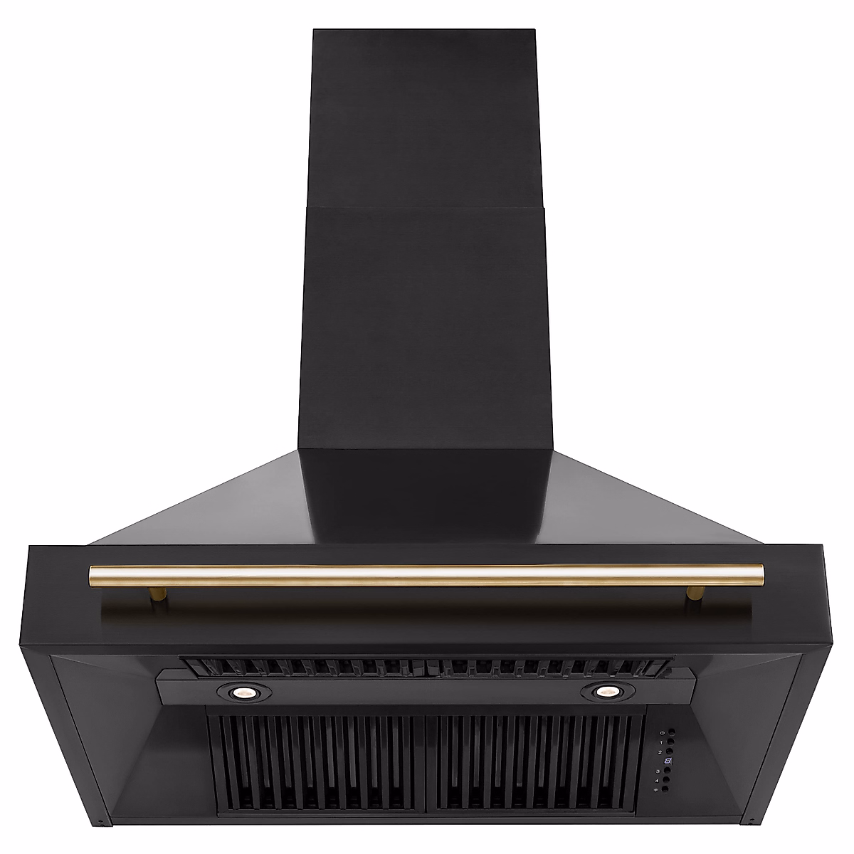 ZLINE 36" Black Stainless Steel Range Hood with Polished Gold Handle (BS655Z-36-G)