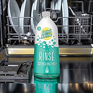 Lemi Shine - Shine + Dry Natural Dishwasher Rinse Aid, Hard Water Stain Remover (1 Pack - 25 oz)