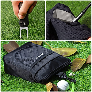 Arttodo Golf Accessories, Golf Club Cleaning Kit(13 in 1) - Golf Towel, Golf Club Cleaner, Golf Tees, Divot Repair Tool with Golf Ball Marker, Golf Pouch, Perfect Golf Gifts for Men