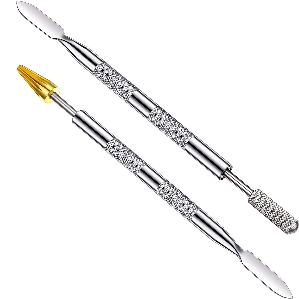 2 Pieces Leather Edge Dye Pen Leather Edge Printing Tool Leather Craft Dye Pen Oil Paint Roller Applicator for Leather Craft DIY Working (Round Head and Tapered Head)