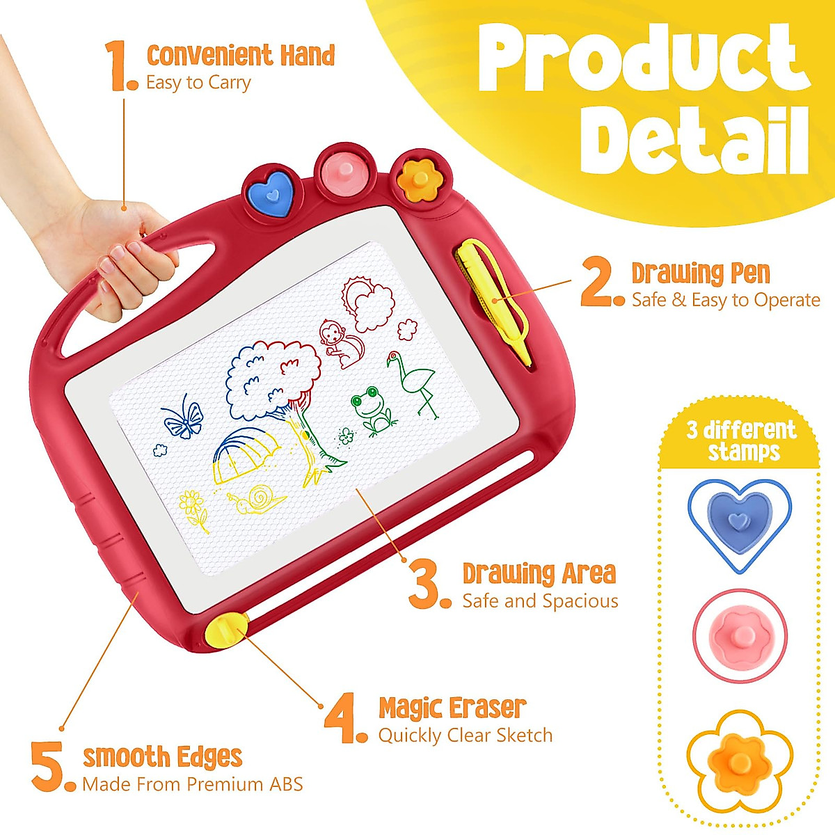 Magnetic Drawing Board, Toddler Toys for Age 1 2 3 Boys Girls, Etch a Sketch, Best Birthday Easter Christmas Halloween Kids Toy Gifts for Boys and Girls