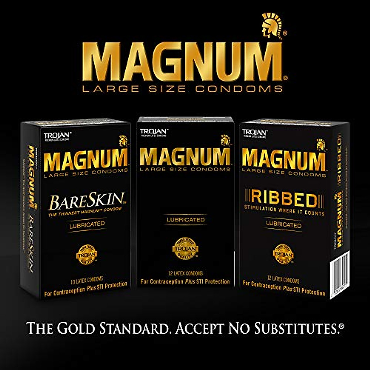 Trojan Magnum Lubricated Condoms, 3 Count