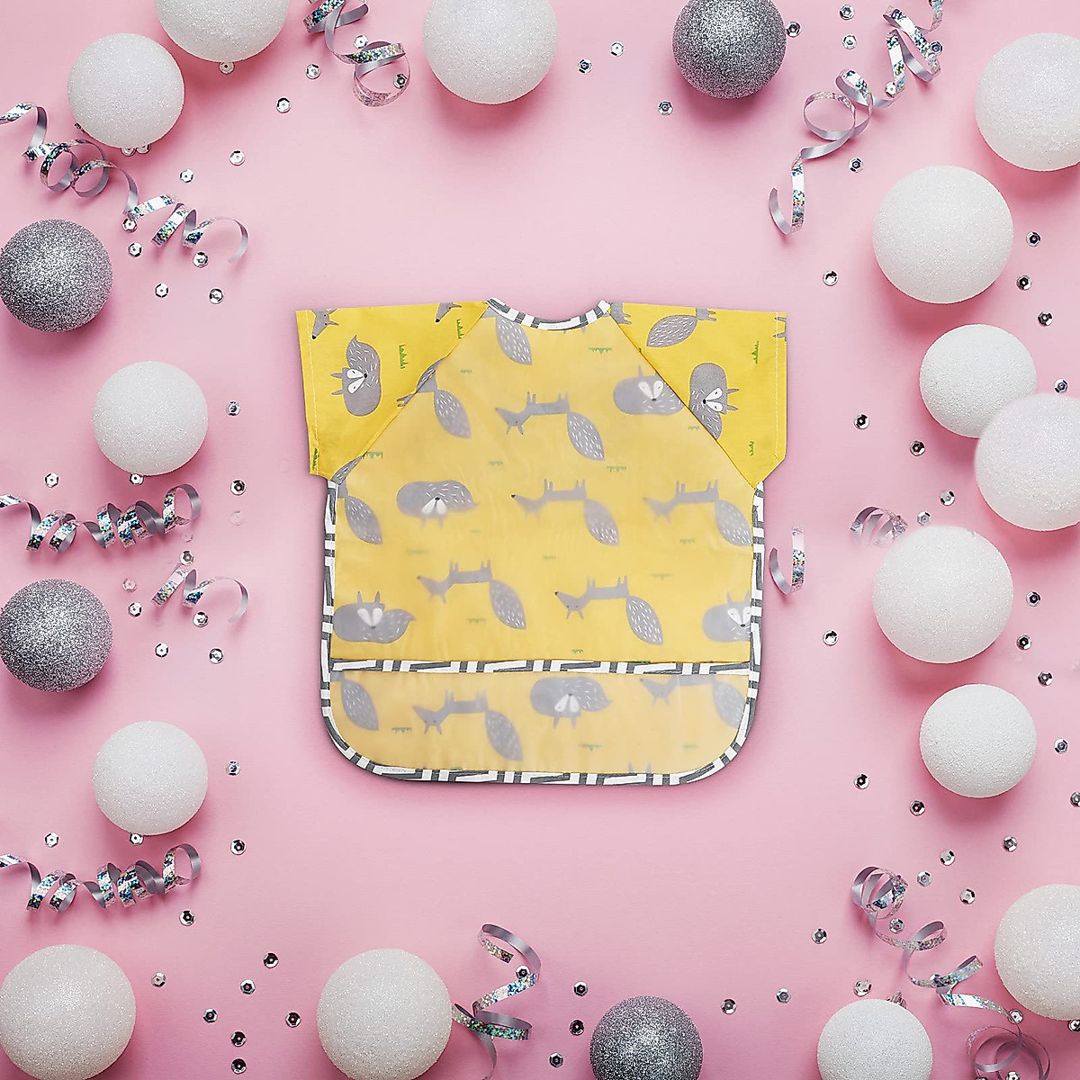 Accmor 3pcs Waterproof Baby Bibs/Short Sleeve Bibs for Feeding/Toddler Smocks/Baby Bibs 6-36 Months