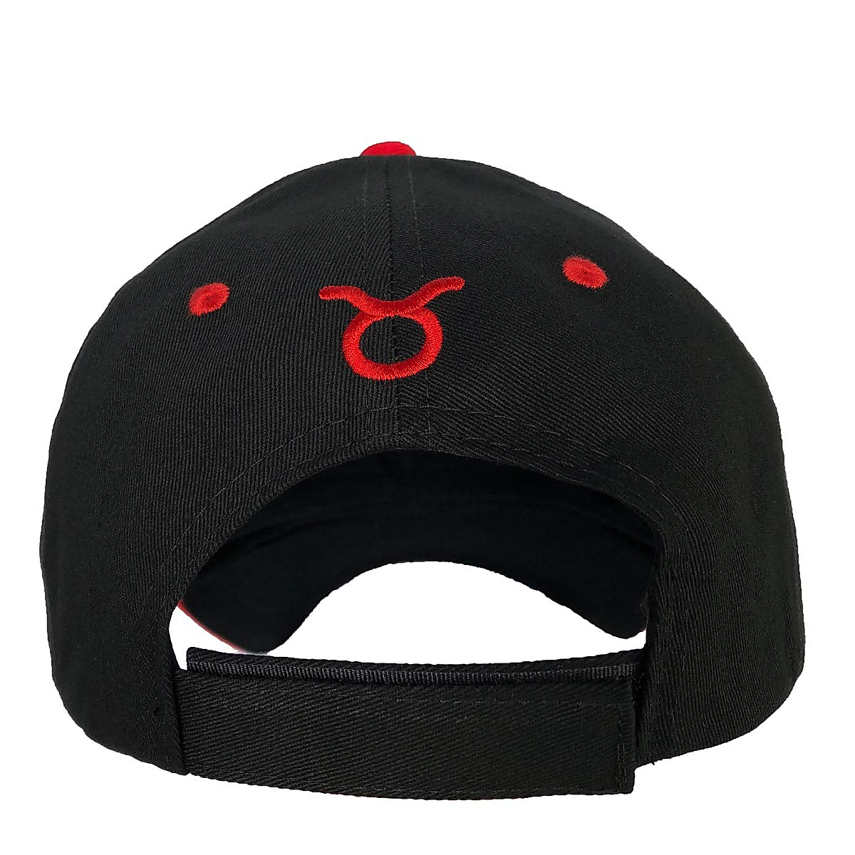 Telea 100% Cotton Baseball Cap Zodiac Embroidery One Size Fits All for Men and Women Taurus/Red