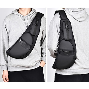 CAISANG Sling bag Chest Shoulder Backpack Crossbody Fanny Pack for Men Waterproof Personal Flex Bag for Travel Camping Outdoor Tactical Daypack