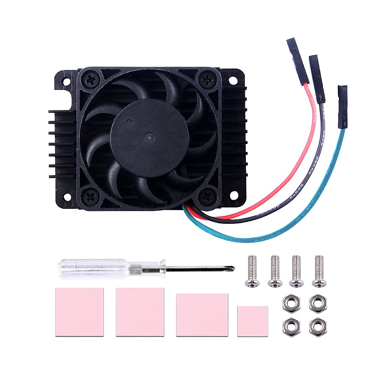 GeeekPi Aluminum Alloy Heatsink with PWM Fan for Raspberry Pi Compute Module 4, Passive Cooling Radiator with Speed Control Fan for Raspberry Pi CM4 Motherboard