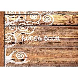 Guest Book: Visitors Book / Guestbook ( Wooden / Rustic design * Softback * 8.5” x 6” )