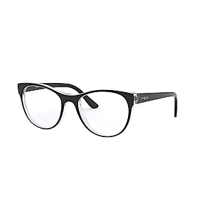 Vogue Eyewear Women's Vo5336 Oval Prescription Eyewear Frames, Top Black/Serigraphy/Demo Lens, 52 mm