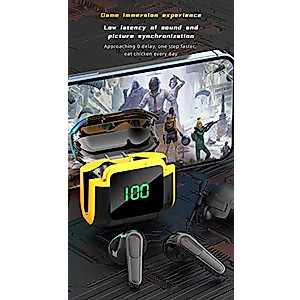 WesTch Earbuds Wireless Bluethooth 5.3 Headphones HiFi Stereo in-Ear Earphones with Touch Control Type-C Charging Case Built-in Microphone IPX4 Waterproof Headsets (Black)