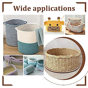 PH PandaHall 9pcs Wooden Basket Bottom, Natural Flat Round Square Blank Crochet Basket Undyed Wood Basket Weaving Base for DIY Knitting Crochet Bags Yarn Storage Bag Basket Supplies