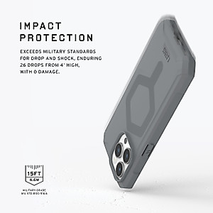 URBAN ARMOR GEAR UAG Case [Updated Version] Compatible with iPhone 15 Pro Max Case 6.7" Essential Armor Silver Built-in Magnet Compatible with MagSafe Charging Rugged Military Grade Protective Cover