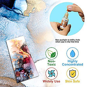 Alcohol Ink Set - 28 Bottles Vivid Colors High Concentration Metallic Alcohol Paint Resin Dye, Safe Fast Drying Effect, Alcohol Ink for Epoxy Resin, Art Painting, Glass, Tumbler Making, 10ml Each