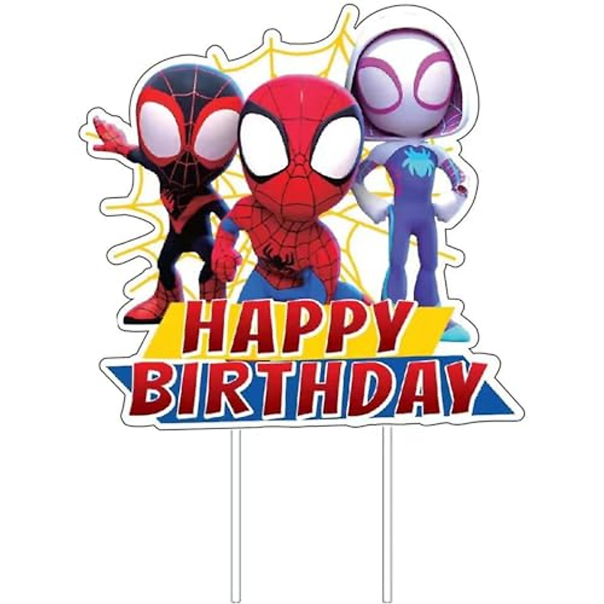25PCS Spidey and His Amazing Friend Cup Cake Topper for Kids Birthday Superhero Themed Cake Decorations
