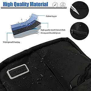 Travel Laptop Backpack for Men Waterproof College School Backpacks for Teen Girls with USB Charging Port Work Business Fits 15.6 Inch Notebooks Computer Bag Anti Theft Bagpacks for Women-Black