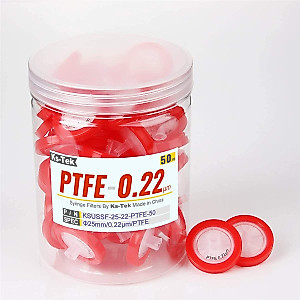 Syringe Filters PTFE Hydrophobic 25 mm 0.22 um Non Sterile 50/pk by KS-Tek